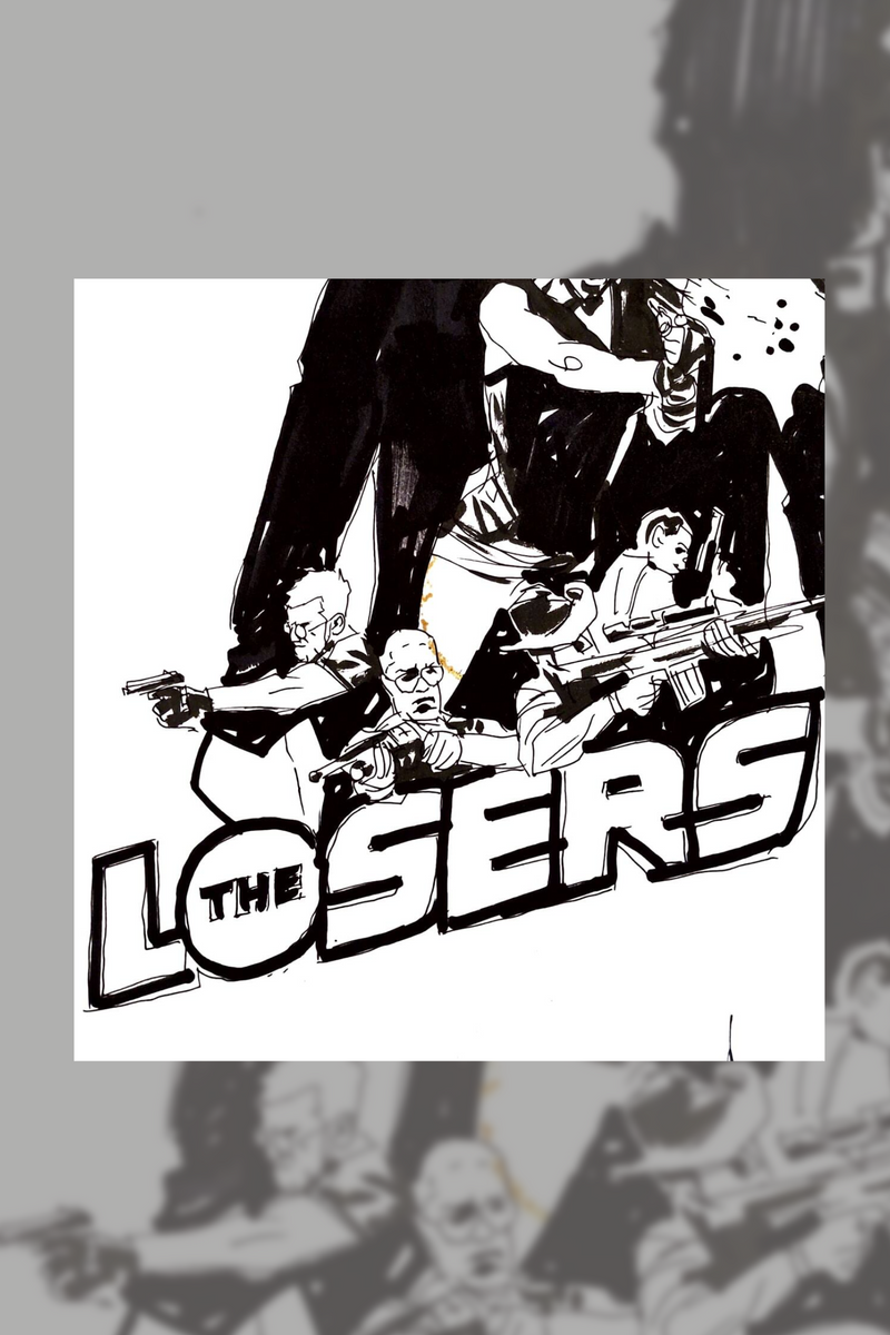 THE LOSERS Steel Book Cover Sketch – Art of Jock