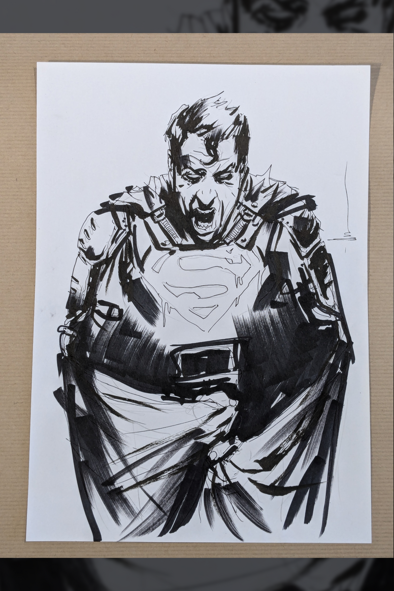 SUPERMAN - Working drawing for Superman: American Alien – Art of Jock