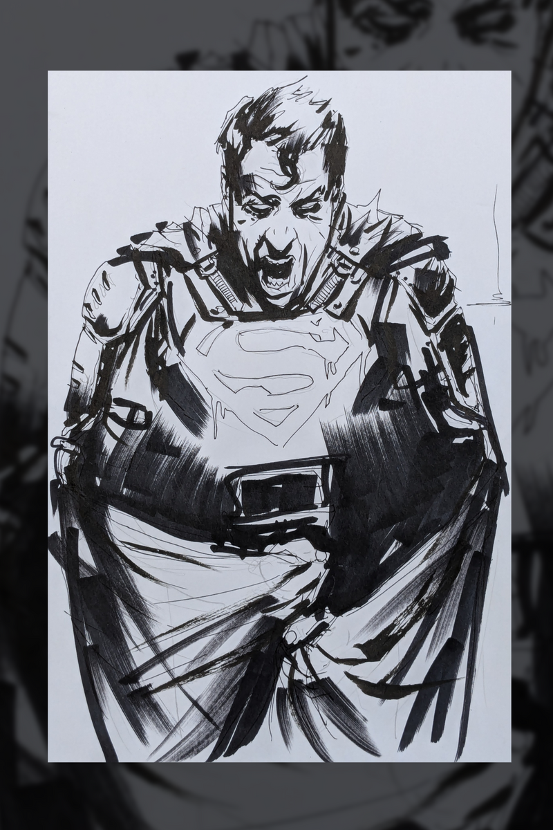 SUPERMAN - Working drawing for Superman: American Alien – Art of Jock