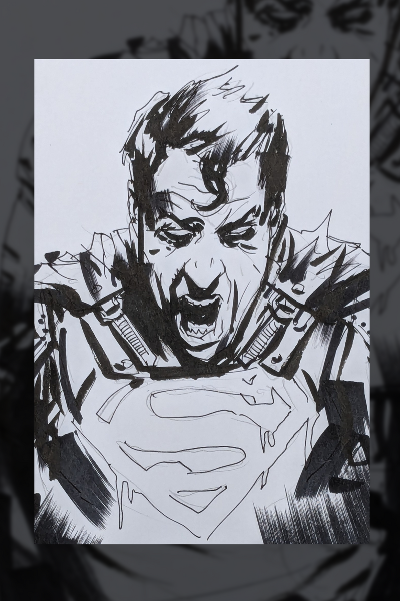 SUPERMAN - Working drawing for Superman: American Alien – Art of Jock